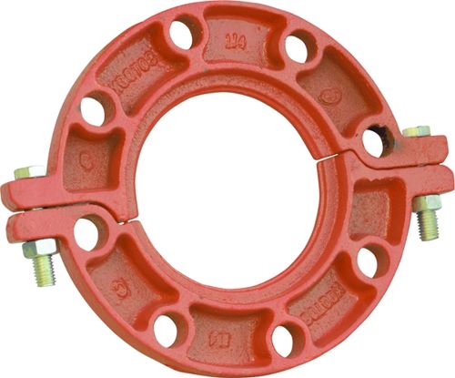 Grooved parts and flange connection pipes for grooved flange pipe clamps
